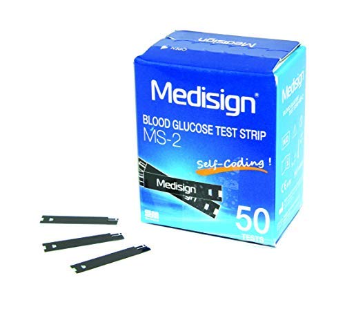 Buy Medisign Blood Glucose Test Strip Self Coding x 50 for MM1100 Blood ...