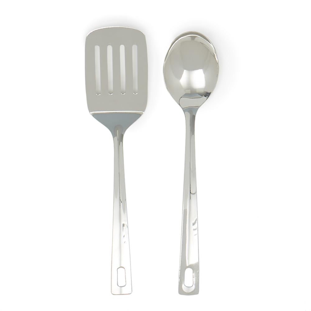 Amazon.com: Home Basics Stainless Steel Serving Tool Set, Slotted ...