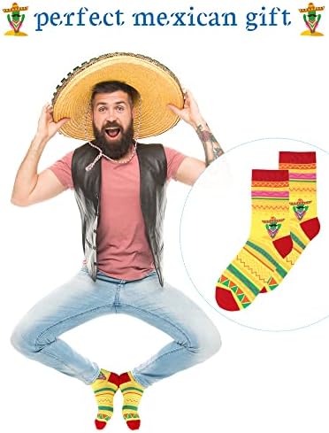 Amazon.com: Hercicy 6 Pairs Taco Socks Mexican Socks for Men Fiesta ...