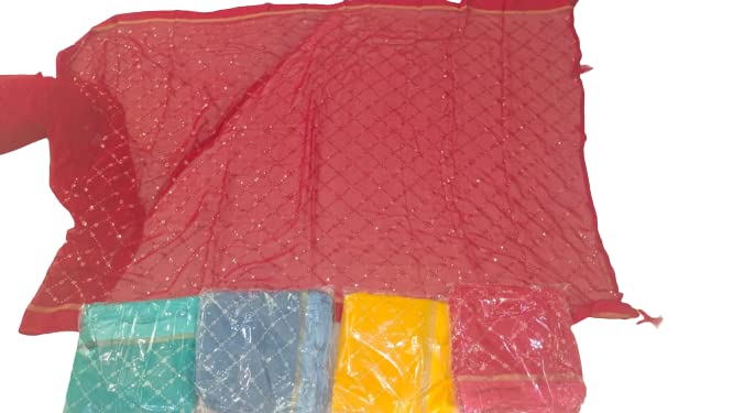 Pure Diamond Siffon Sobar Heavy Jal : Amazon.in: Clothing & Accessories