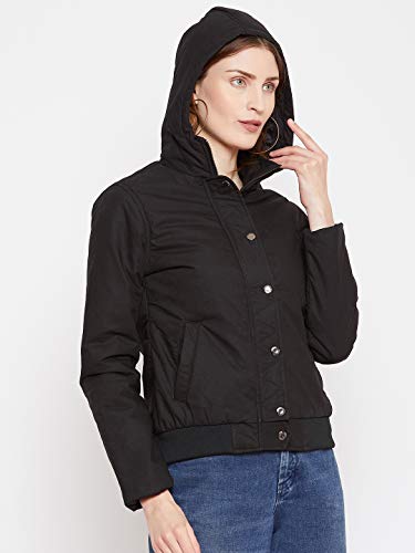 Octave Women's Medium Quilted Full Sleeve Jacket Black : Amazon.in ...
