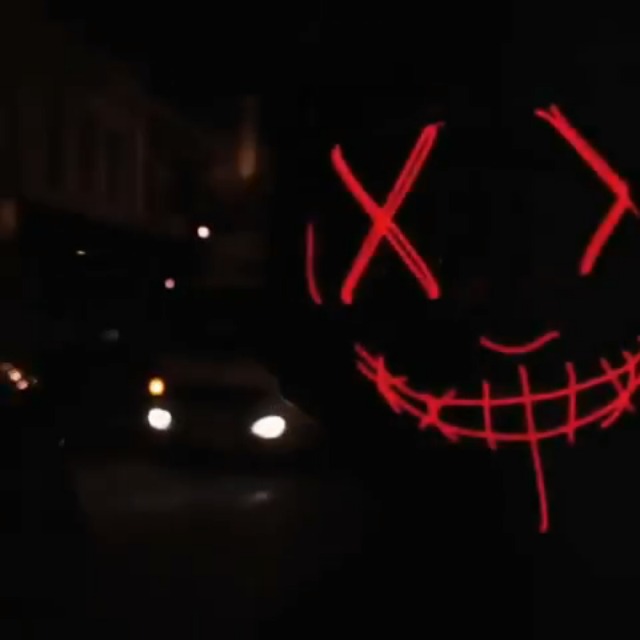 Watch LED scary purge mask on Amazon Live