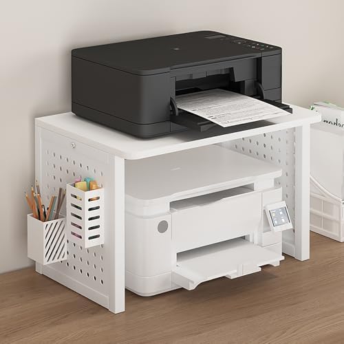 Printer Stand with Storage Pegboards - Compact Desktop Printer for Home ...