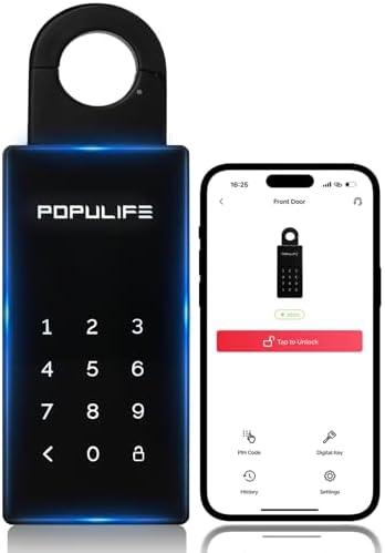 Amazon.com: LOQRON Smart Key Lock Box, Bluetooth Fingerprint Lock Box ...