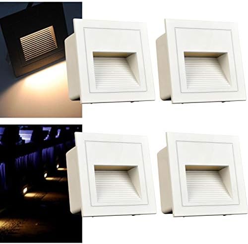 Arotelicht 4pcs/3W Wall Recessed Stair Lights,Warm White,LED Step Night ...