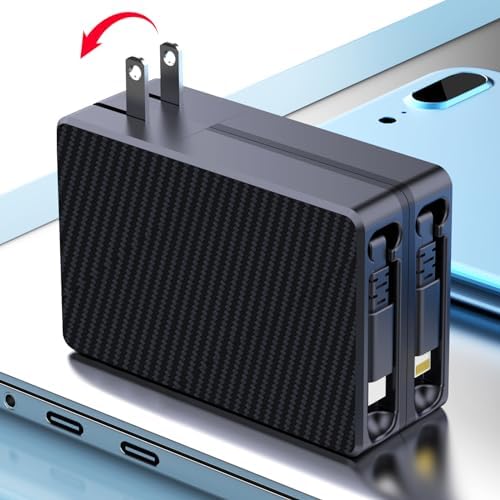 Amazon.com: 65W Retractable Fast Wall Charger Block Plug with Dual ...