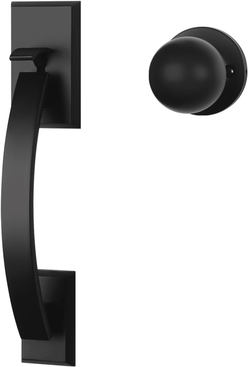 goldenwarm Black Front Door Knob Handle, Entry Door Handle and ...