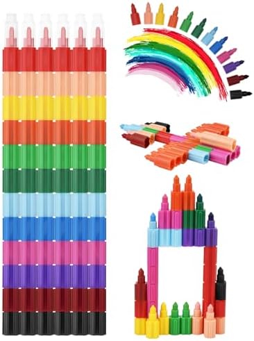 GOLDGE Pack of 13 Stackable Colouring Pencils Children's Wax Crayons ...