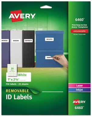 Amazon.com : Removable Multi-Use Labels, 1 X 2 5/8, White, 750/pack ...