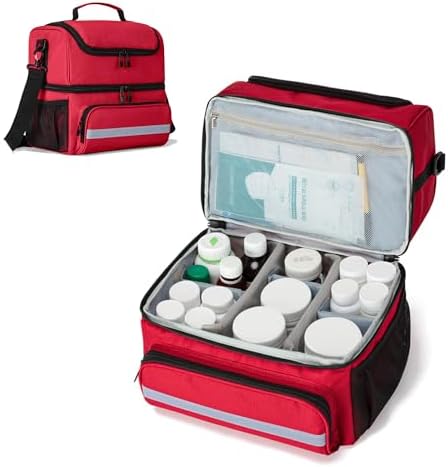 Amazon.com: CURMIO Double Layers Medicine Storage Bag, Pill Bottle ...