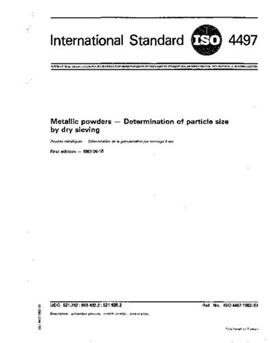 ISO 4497:1983, Metallic powders - Determination of particle size by dry ...