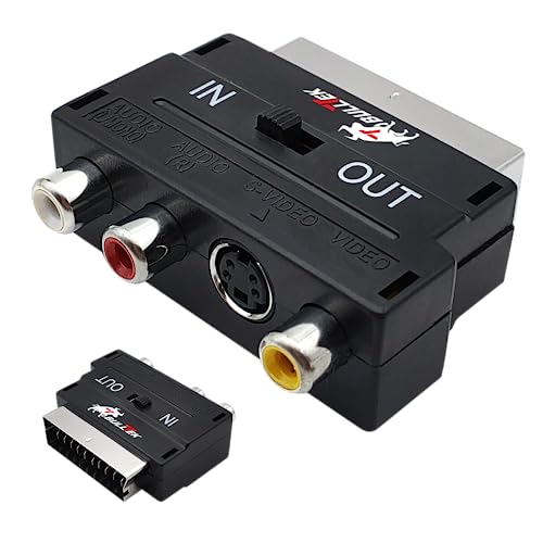 BullTek SCART Connector to 3x RCA Jacks S-Video S-VHS Composite ...
