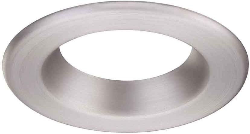 Commercial Electric 4 in. Brushed Nickel Recessed LED Trim Ring ...