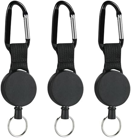 Amazon.com : 3 Pack Retractable Keychain, Heavy Duty Retractable Badge ...