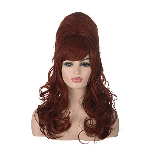 Morticia Beehive Vintage Women Wig | Long Curly Updo Victorian Fembot ...