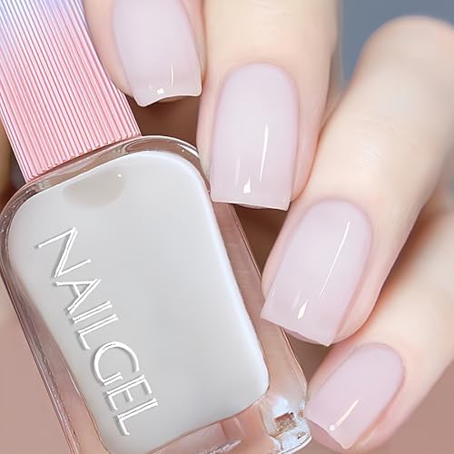 Amazon.com : KAHSOSE Jelly Milky White Nail Polish, Quick Dry ...