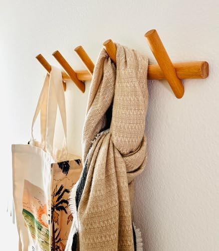 Amazon.com: Flynt Ave. Modern 5-Hook Wooden Coat Rack, Decorative Coat ...