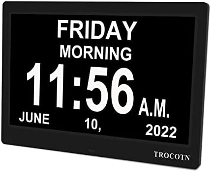 TROCOTN 10 Inchs Digital Clock Calendar Clock Large Display Alarm Clock ...