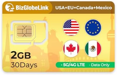 EIOTCLUB Europe & Canada SIM Card,Europe & USA & Canada & Mexico 5G/4G ...