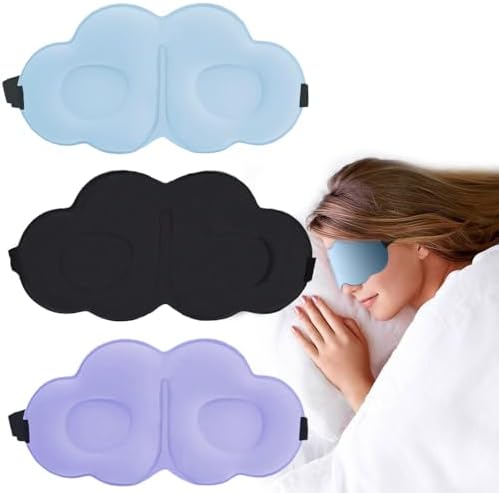 Amazon.com: 3 Pack Cloud Sleep Mask for Side Sleeper 3D Light Blocking ...