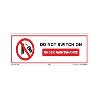 Mr. Safe - Do Not Switch On - Under Maintenance Sign PVC Sticker (15 ...