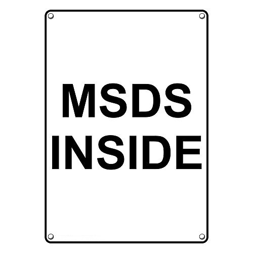 Amazon.com: Weatherproof Plastic Vertical MSDS Inside Sign with English ...