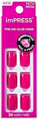 Amazon.com: Kiss Impress No Glue Mani Press On Nails, Color, 'All ...