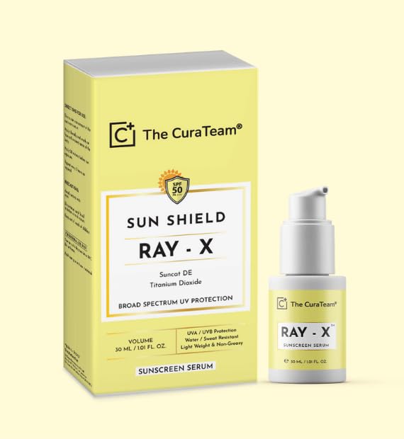 The Cura Team® RAY-X™ Sunscreen Serum SPF 50 PA+++ with Suncat DE Broad ...