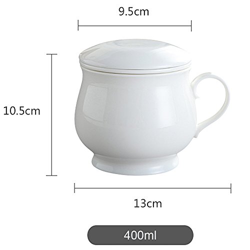 TAMUME 400ML White Porcelain Tea Cup with Porcelain Tea Strainer and ...