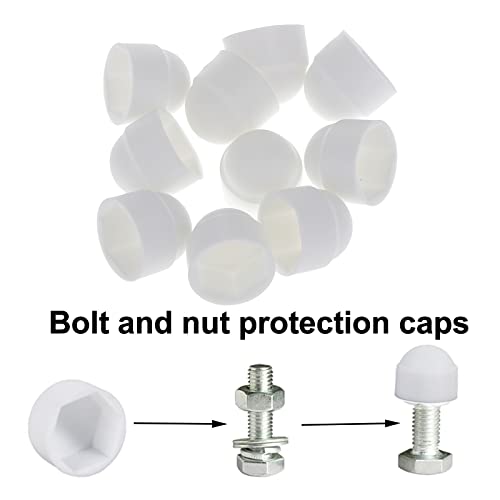 50 Pcs Hex Nut Cover, M16*24 * 27 White Bolt Dome Caps Covers, 24 mm ...