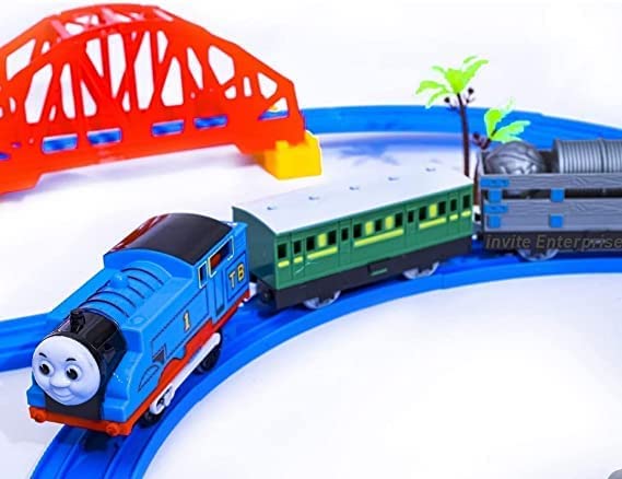 Buy BOTADARA Kids Toy Train Emits Real Light Sound Track Set Battery ...