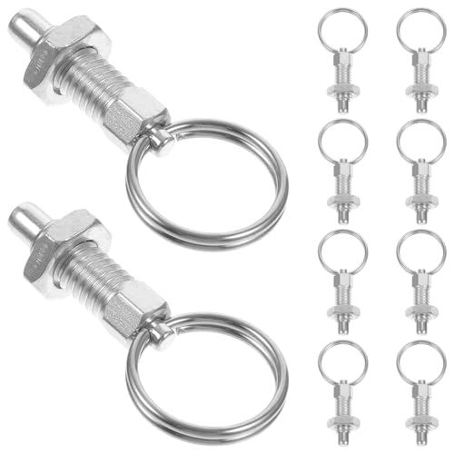 SEWACC 10Pcs Steel Spring Loaded Latch Pins with Pull Rings, Knob ...