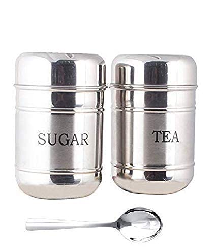 Buy Nilkanth View Stainless Steel Classique 2 Pcs Tea and Sugar ...