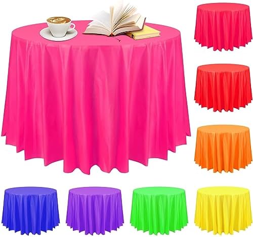Amazon.com: Preboun Neon Party Plastic Tablecloth Disposable 84 Inch ...