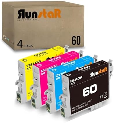 Amazon.com: Run Star 4 Packs T060 Remanufactured Ink Cartridge ...