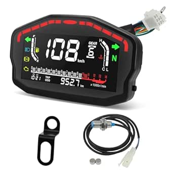 Amazon.com: MH Motorcycle Speedometer Tachometer Digital MPH/KM Speed ...
