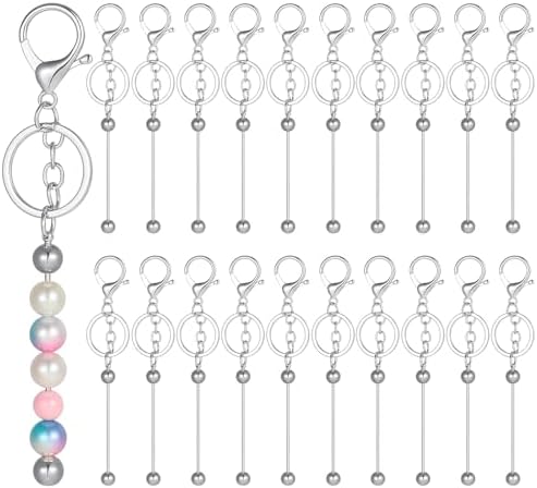 Amazon.com: SUNNYCLUE 1 Box 20Pcs Beaded Key Chain Bars DIY Beaded ...