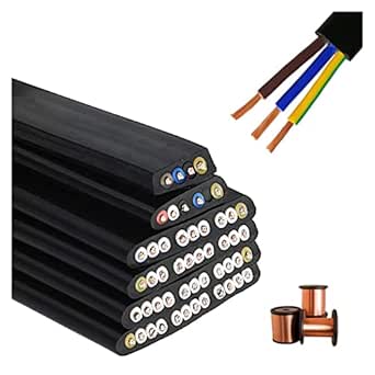 Amazon.com: NEPIAN 3Meters TVVB Flat Cable 2/3/4Cores 20/18/17/15/13 AWG Flat Elevator Wire ...