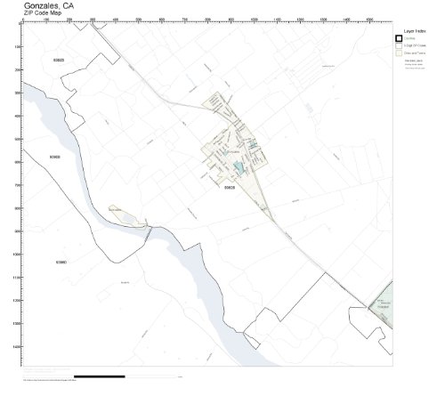 Amazon.com : ZIP Code Wall Map of Gonzales, CA ZIP Code Map Laminated ...