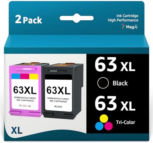 Amazon.com: 7Magic Remanufactured Ink Cartridge Replacement for HP 63 ...