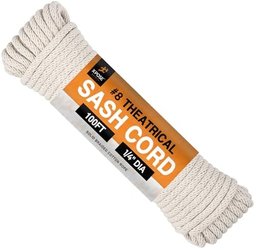 Sash Cord - Cotton and Nylon Rope - 1/4 Inch x 100 Ft Rope - White ...