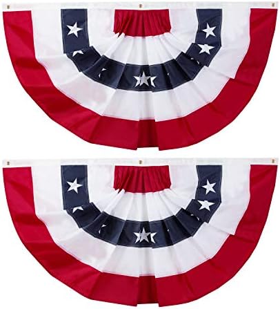 Amazon.com : USILAND 3x6 Ft American Flag Bunting USA Patriotic Half ...