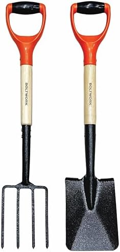 BOLTWORK Shovel & Garden Fork Set Micro 76cm Long For Digging Soil ...