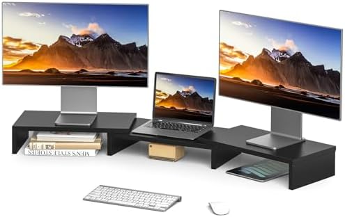 Rfiver Dual Monitor Stand, Desk Monitor Riser with 48.2" Adjustable ...