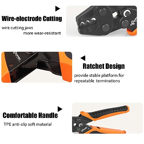 Snapklik.com : KF CPTEC Ratchet Crimping Tool For Non-Insulated Terminals