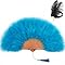 Amazon.com: SOGUGOM Black Feather Fan with Headband - Renaissance Fan ...