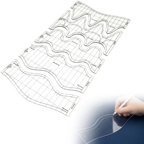 Amazon.com: 5 Pcs Wave Quilting Ruler Set, Acrylic Quilting Templates ...