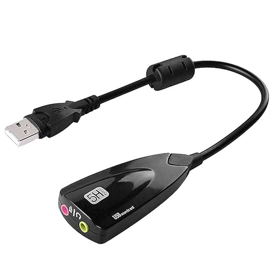 Fidelish® 7.1 Channel 5Hv2 USB Sound Card Adapter with Mic, USB to Sound, Compatible with ...