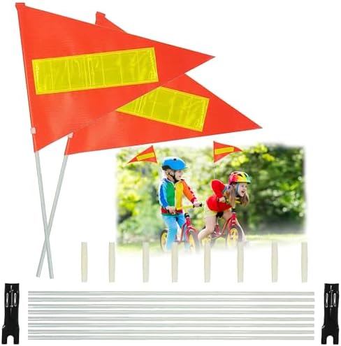 Amazon.com : Bike Safety Flag with Pole, 6 Feet Height Adjustable ...