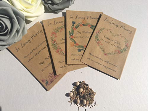 10 x Personalised Wild Flower Seed Favours Wedding Anniversary ...